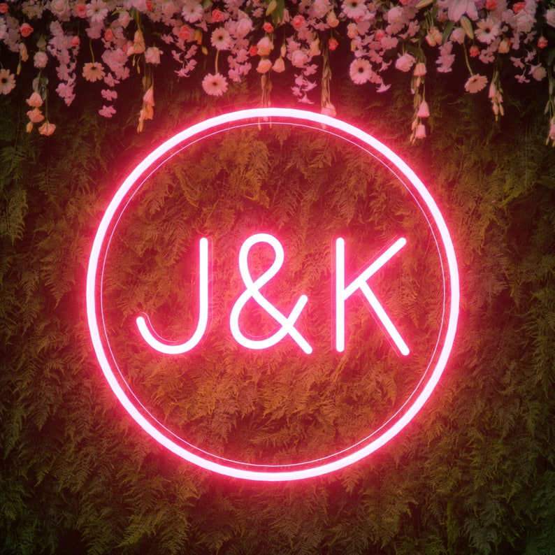 Wedding Circle Custom Initials LED Neon Sign - NeonMys – ZPLSign